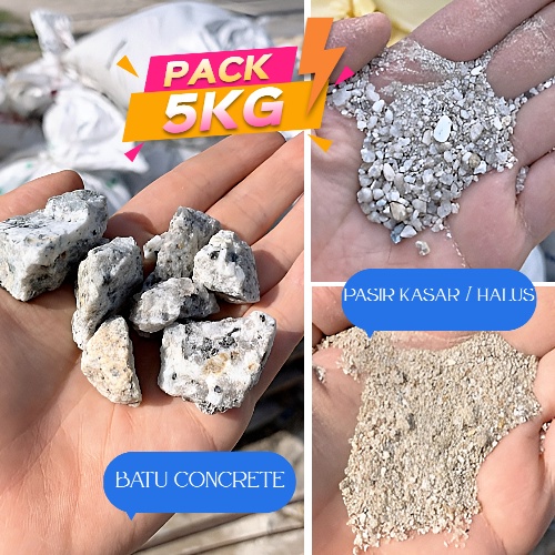 [Xhome] 5KG/Pack Pasir Halus, Pasir Kasar, 3/4" Batu Konkrit, Fine Sand ...