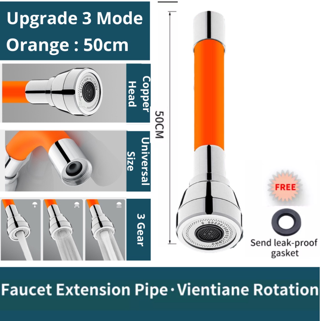 20/30/50/70cm Faucet Extension Extender 360°Free Bending Flexible Hose ...