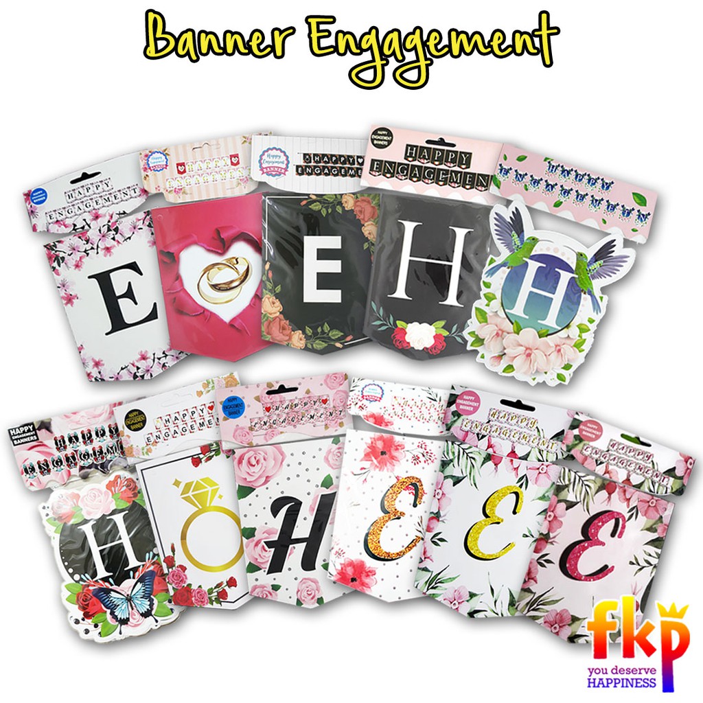 Happy Engagement Banner/ Engagement Bunting Flag/ Engagement Banner ...
