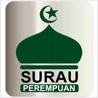 KSS031 SURAU PEREMPUAN SILVER BRUSHED SIGN STICKER 105X115MM. WE ACCEPT ...