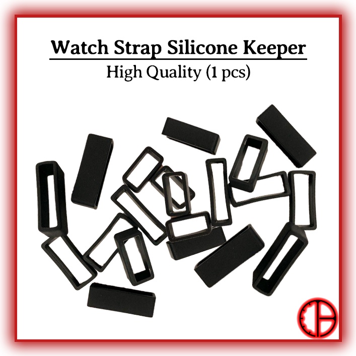 Watch Strap Silicone Keeper 14mm~26mm Tali Jam Gshock keeper Rubber Jam ...