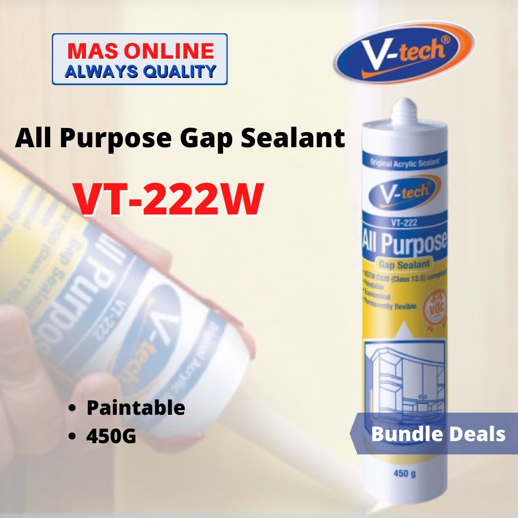 Vtech VT222 V-Tech VT-222W All PURPOSE GAP SEALANT 222 White 450gram ...