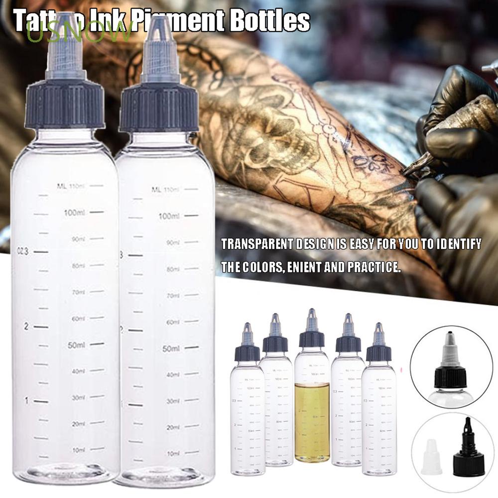 USNOW 5Pcs Refillable Bottles Plastic Tattoo Ink Bottles Makeup Tools Empty Pigment Container ...