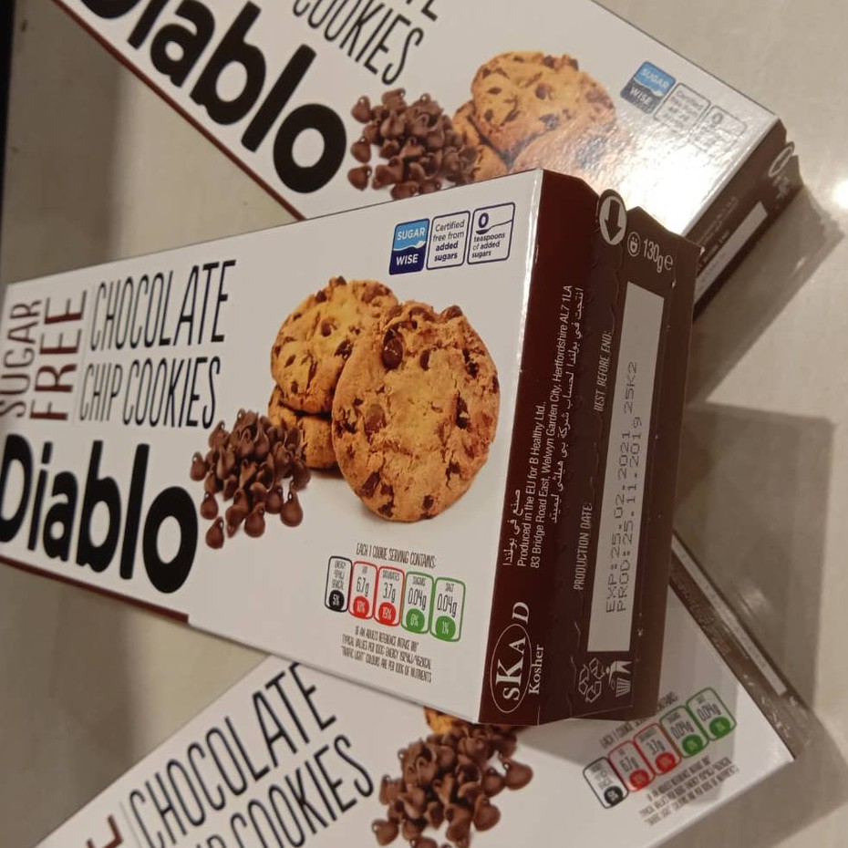 Diablo Sugar Free Chocolate Chip Cookies | Shopee Malaysia