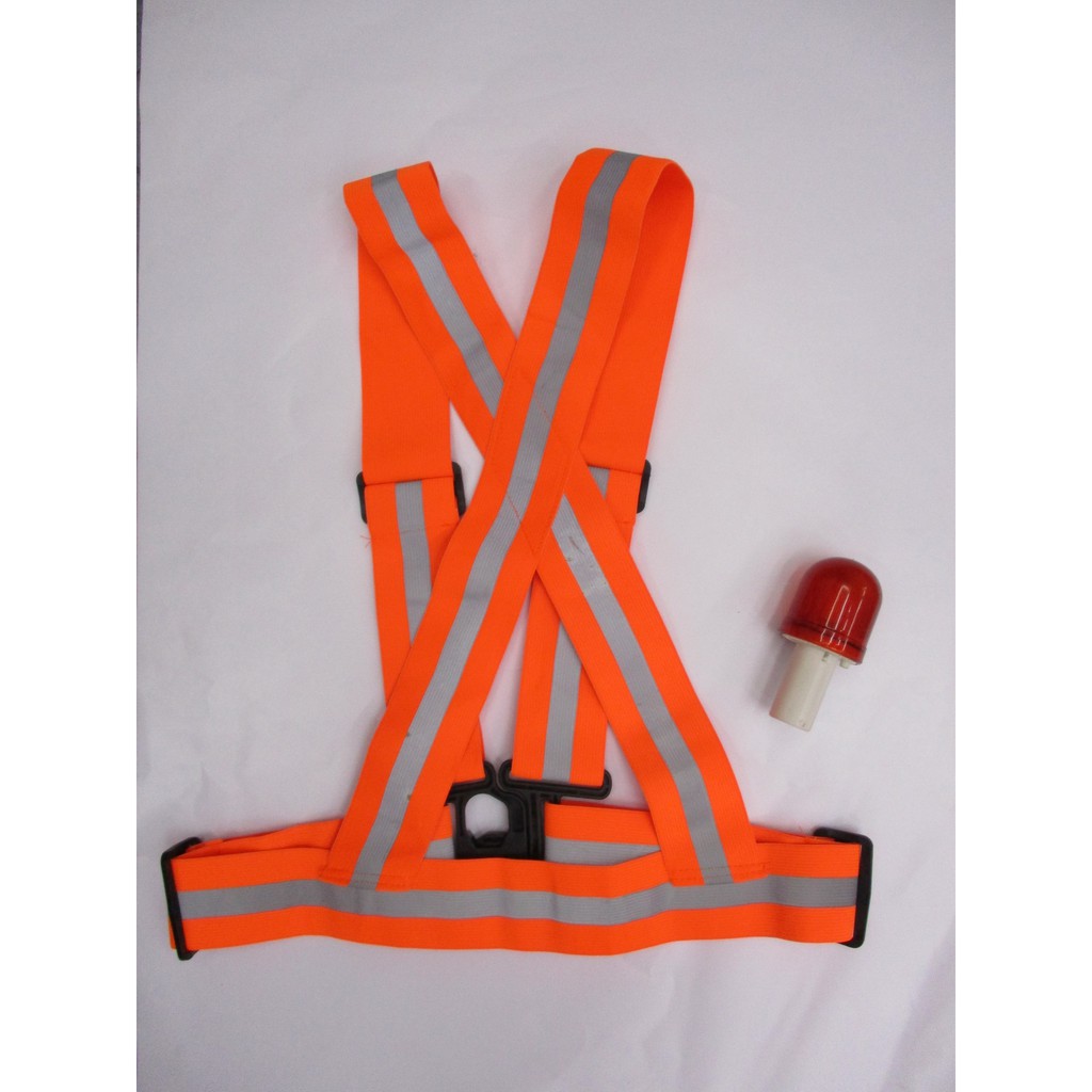 String Typre Reflective safety vest c/w free 1 pc blinking light ...
