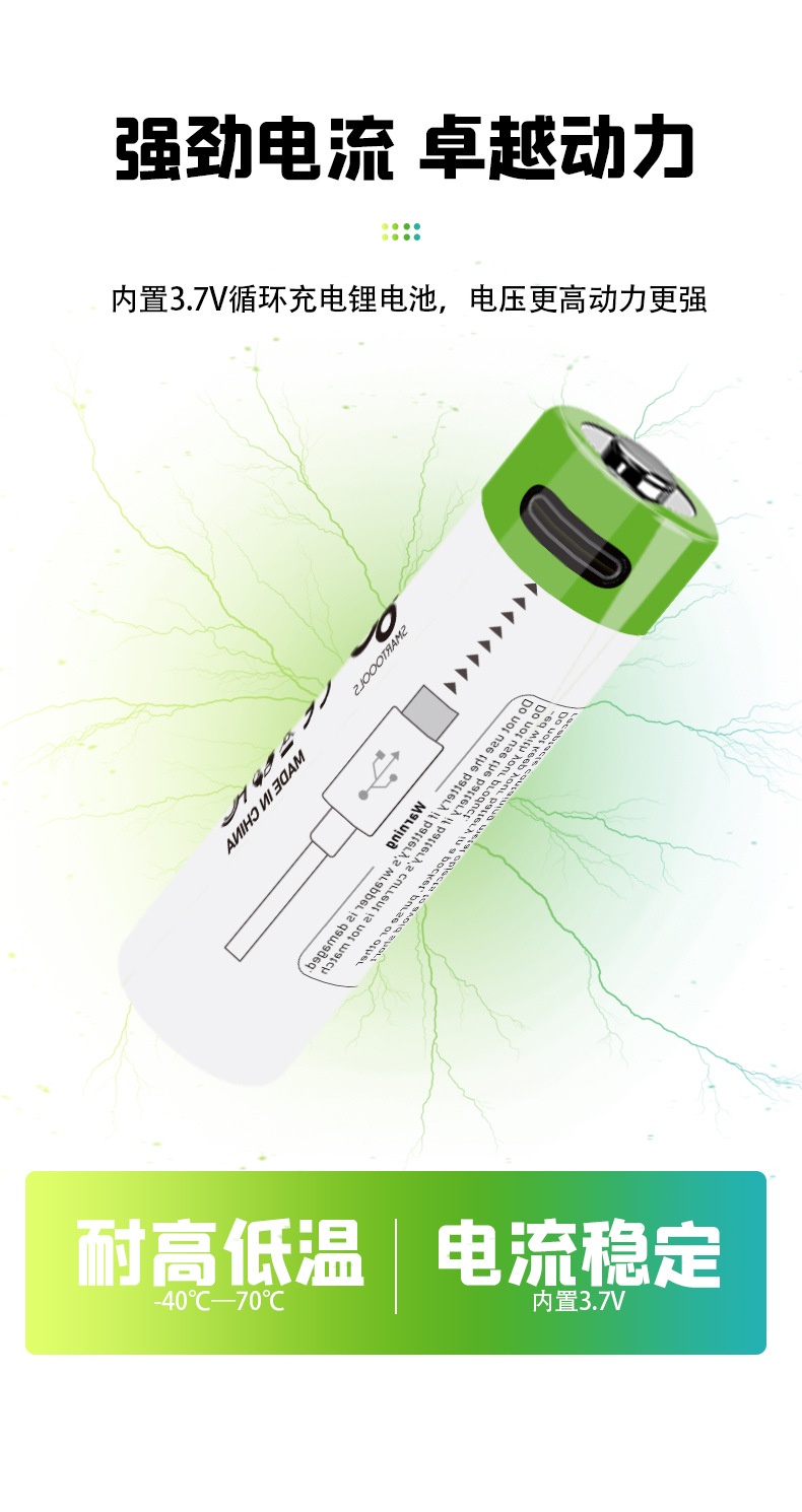 CR2 | CR123A | 14500 | 18650 | 3.7V Rechargeable Battery USB Type-C Lithium Fast & Quick Charge ...