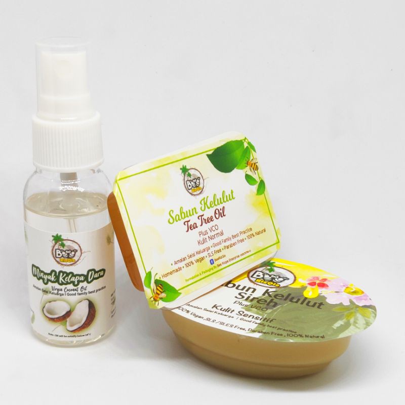 Combo JIMAT Face Soap virgin coconut oil sabun muka vco tea tree pearl ...