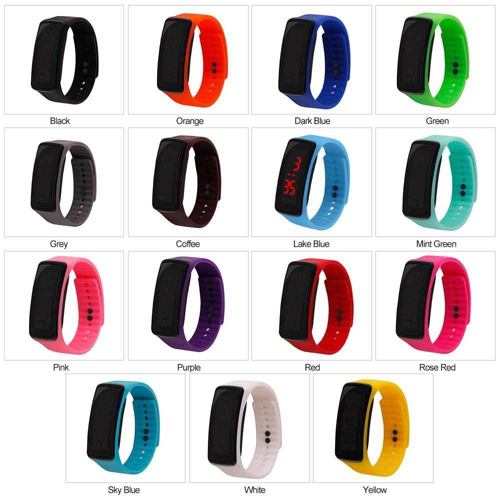 Intelligent Silica Gel LED Watch Fashion Super Slim Electronic Watch ...