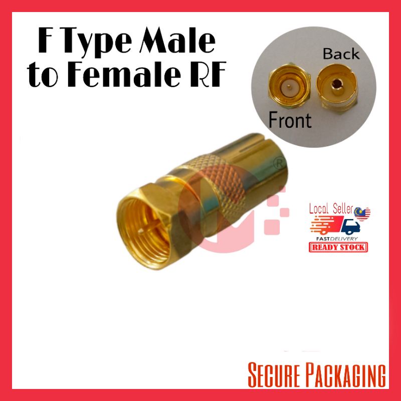 F Type Male to RF Female TV PAL Connector F Plug Male to TV Aerial ...