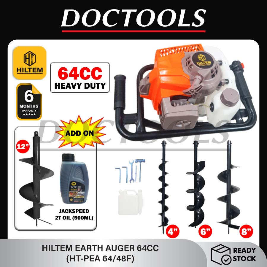 HILTEM EARTH AUGER W/4", 6", 8" BIT SET (64CC)(HT-PEA 64/48F)/MESIN ...