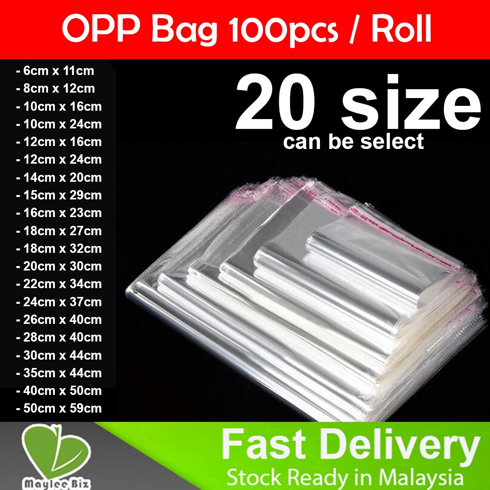 100pcs Self Adhesive Silk Express Envelope Resealable Clear Transparent ...