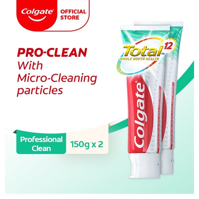 Colgate Total Professional Clean Gel Toothpaste Valuepack 150g x 2 ...
