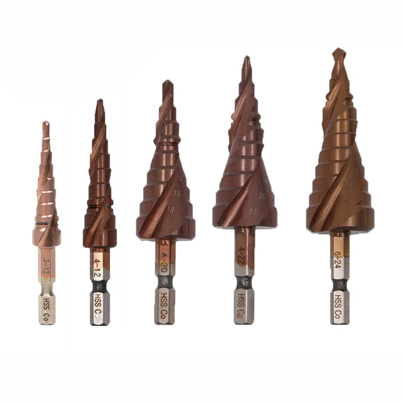 Industrial CO M35 5% Cobalt HSS Step Drill Bit High Speed Steel Cone Metal Drill Bits Tool Set ...