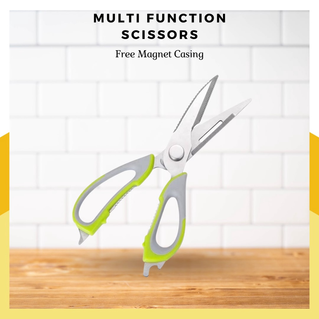 Premium Multi-function Scissors with Magnet Casing 22cm Kitchen 304 ...