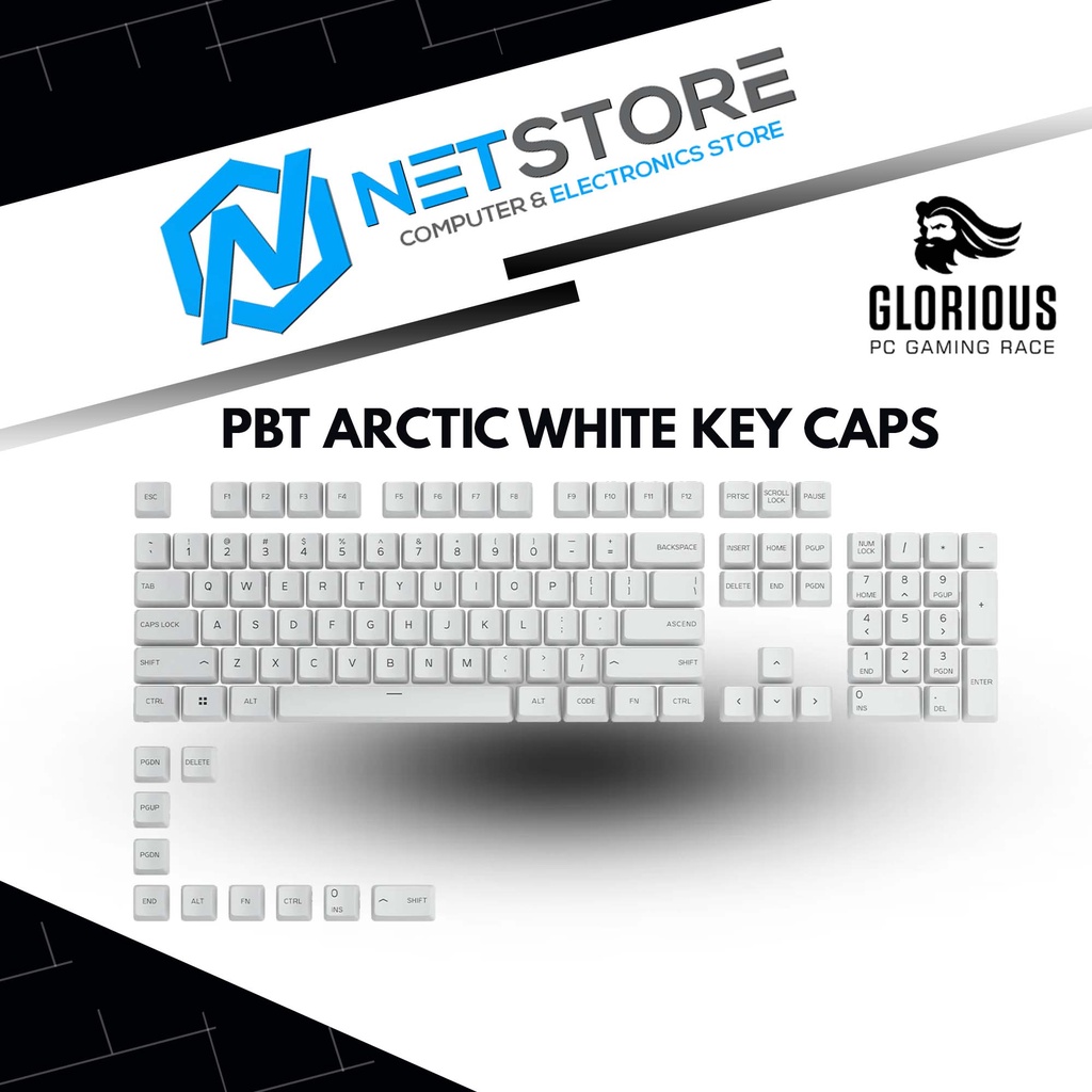 GLORIOUS PBT KEY CAPS - ARCTIC WHITE - GLO-KC-GPBT-W | Shopee Malaysia