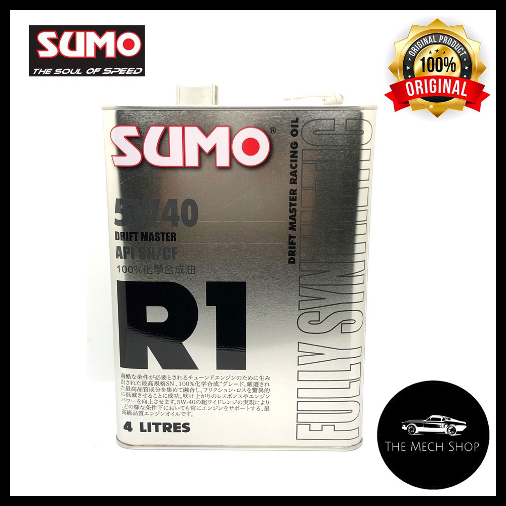 Sumo R1 Fully Synthetic 5W40 Drift Master 5w-40 Engine Oil (4 Litres ...