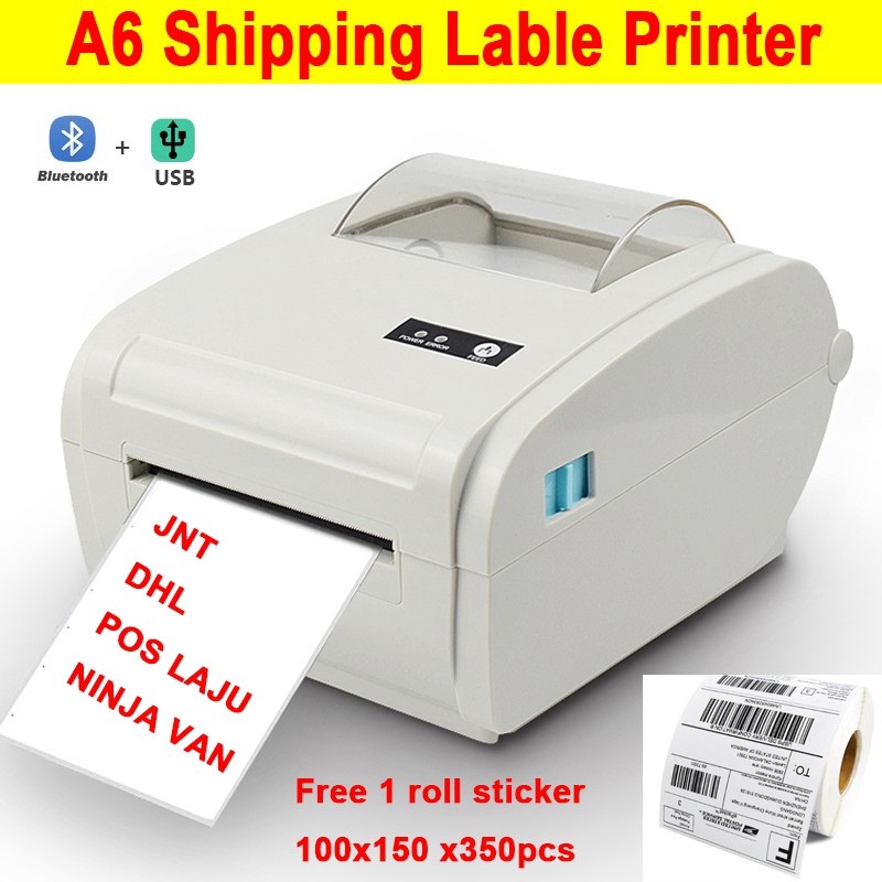 Shopee AWB A6 Shipping label Printer Barcode Label Printer Thermal ...