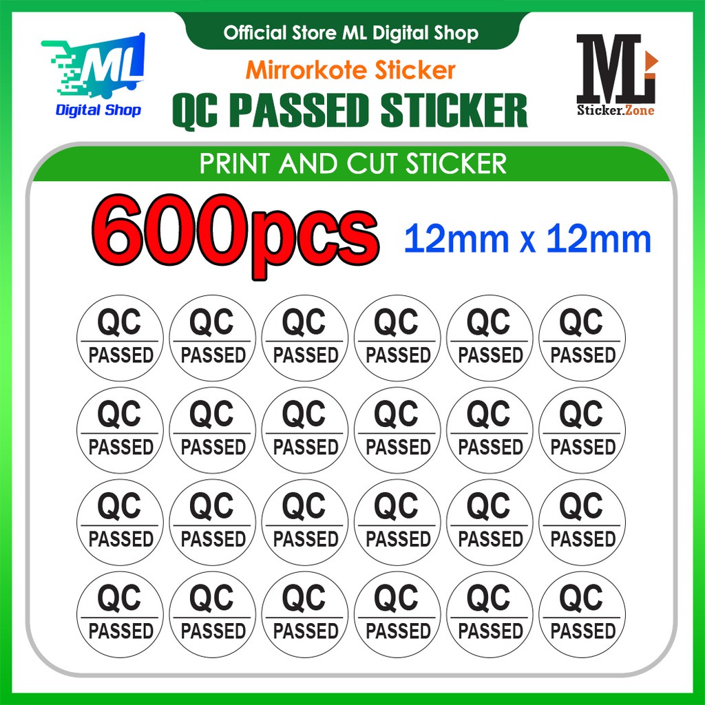 "QC passed" round 12mm sticker | Shopee Malaysia