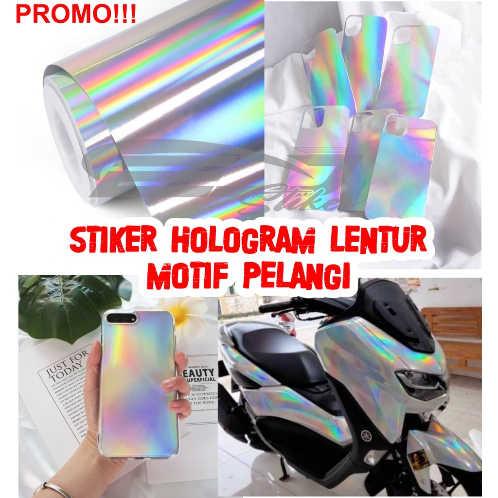 PUTIH Hologram SCOTLET STICKERS, CHROME LASER SKOTLITE STICKERS ...