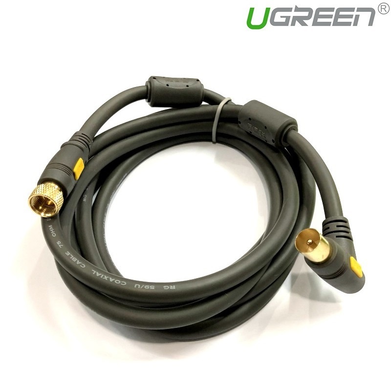 TV RF Antenna Cable Coaxial F Connector Male Plug to RF Male Plug RG59 ...