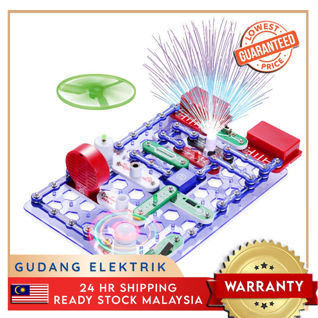 Science Kit Toy Snap Circuits Electronic Blocks STEM Physics Educational Project Mainan Projek ...