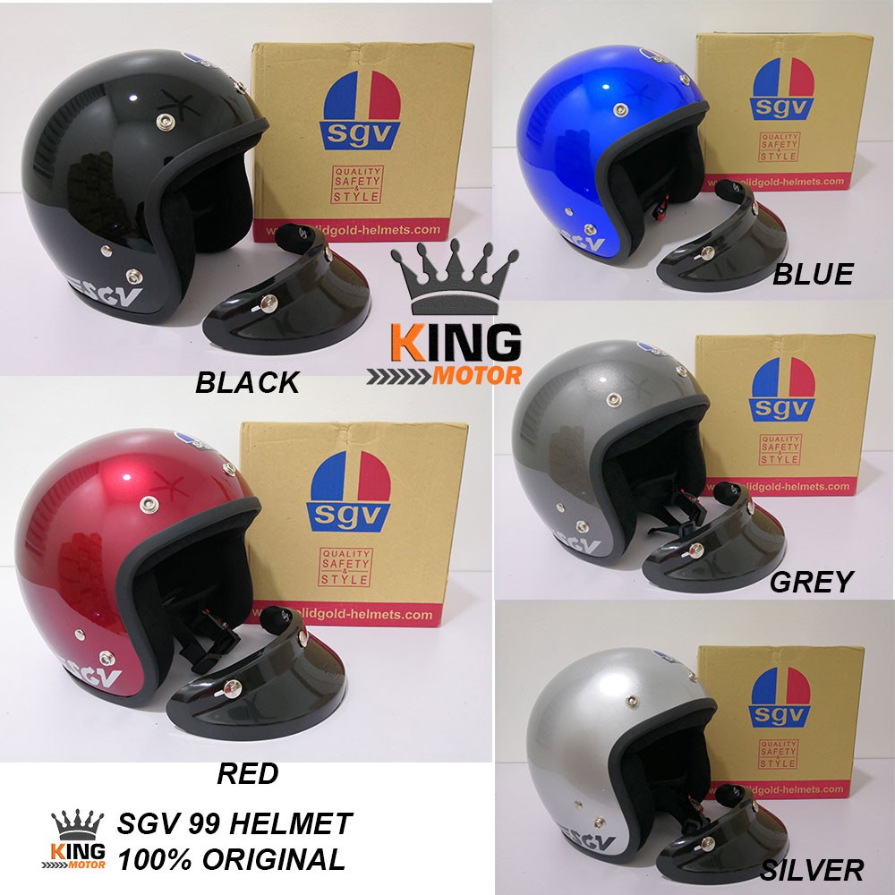 SGV 99 HELMET - BLACK, RED, BLUE, GREY SILVER | Shopee Malaysia