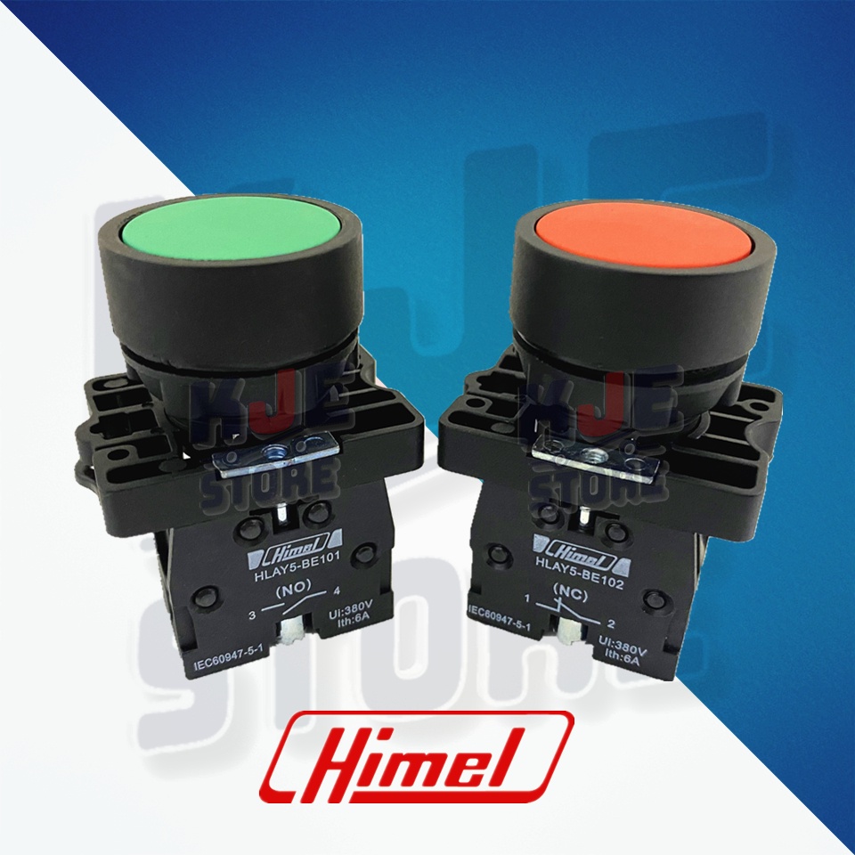 HIMEL Push Button 22mm Pushbutton - On Off Start Stop Button 1NO 1NC ...