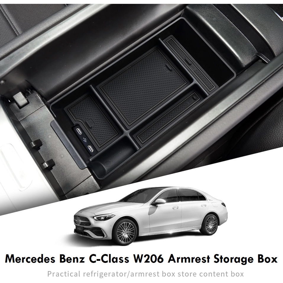 Mercedes Benz C Class W206 C200 C300 AMG Armrest Storage Box Mercedes C ...