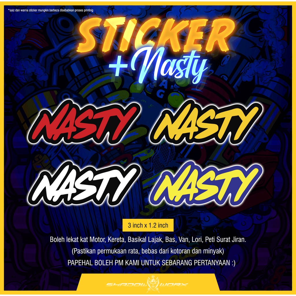 STICKER NASTY PRINT 🔥🔥🔥 PADU HIGH QUALITY MANTUL | Shopee Malaysia