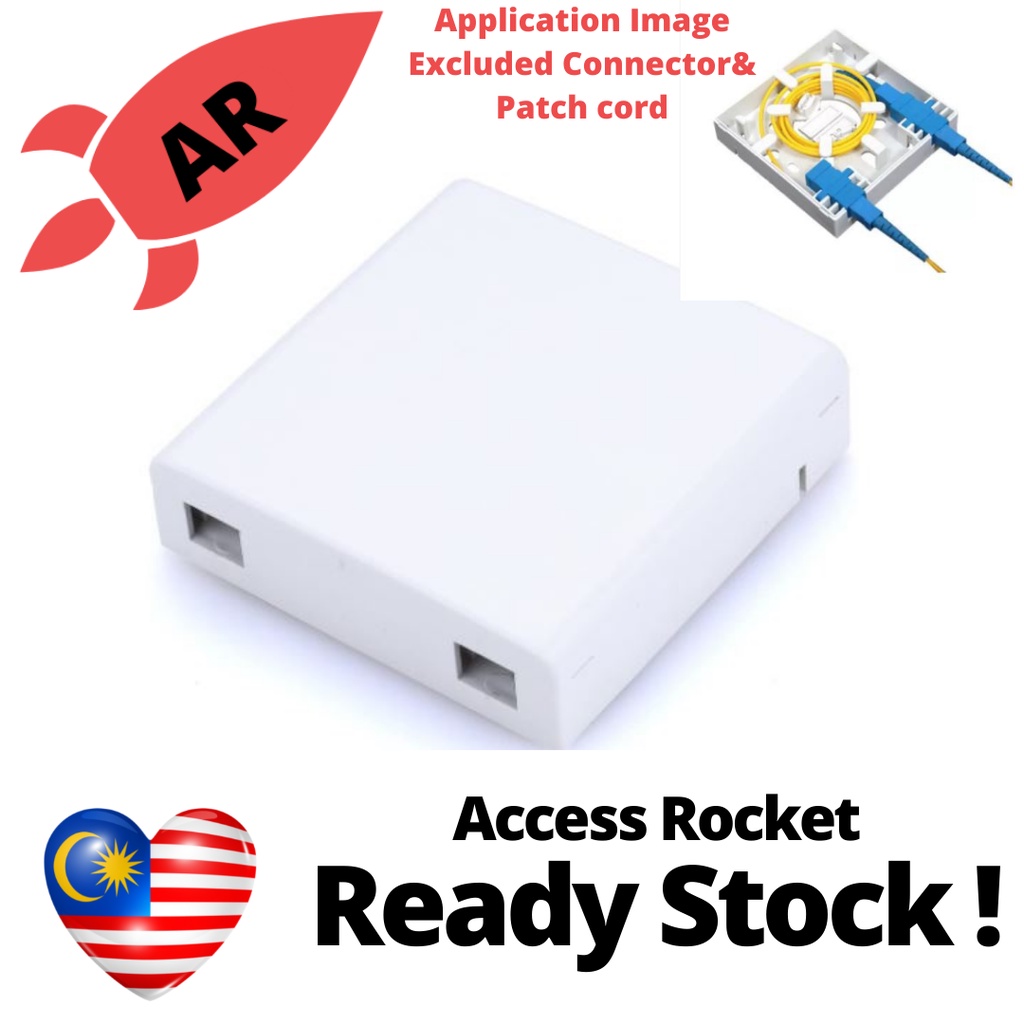 2 Ports FTTH Fiber Optic Termination Box 2CH fiber socket 2 core ...
