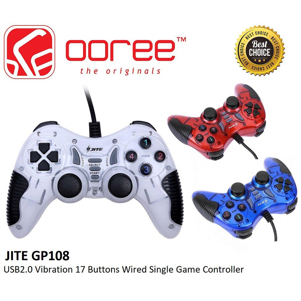 [ORIGINAL] JITE GP108 USB2.0 VIBRATION 17 BUTTONS WIRED SINGLE GAME ...