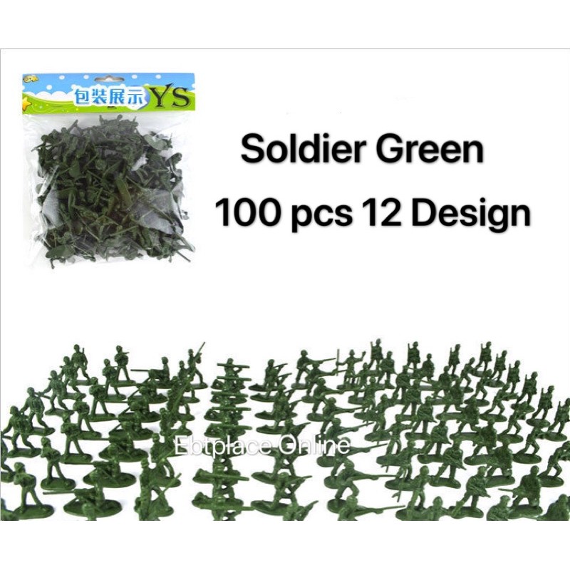 100pcs Soldier Toy Green Red Silver Askar Kecil Mainan | Shopee Malaysia