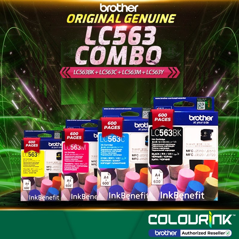 Brother Original Genuine LC563 Ink Cartridge for J2310 J2510 J3520 J3720 LC563 LC569XL LC565XL ...