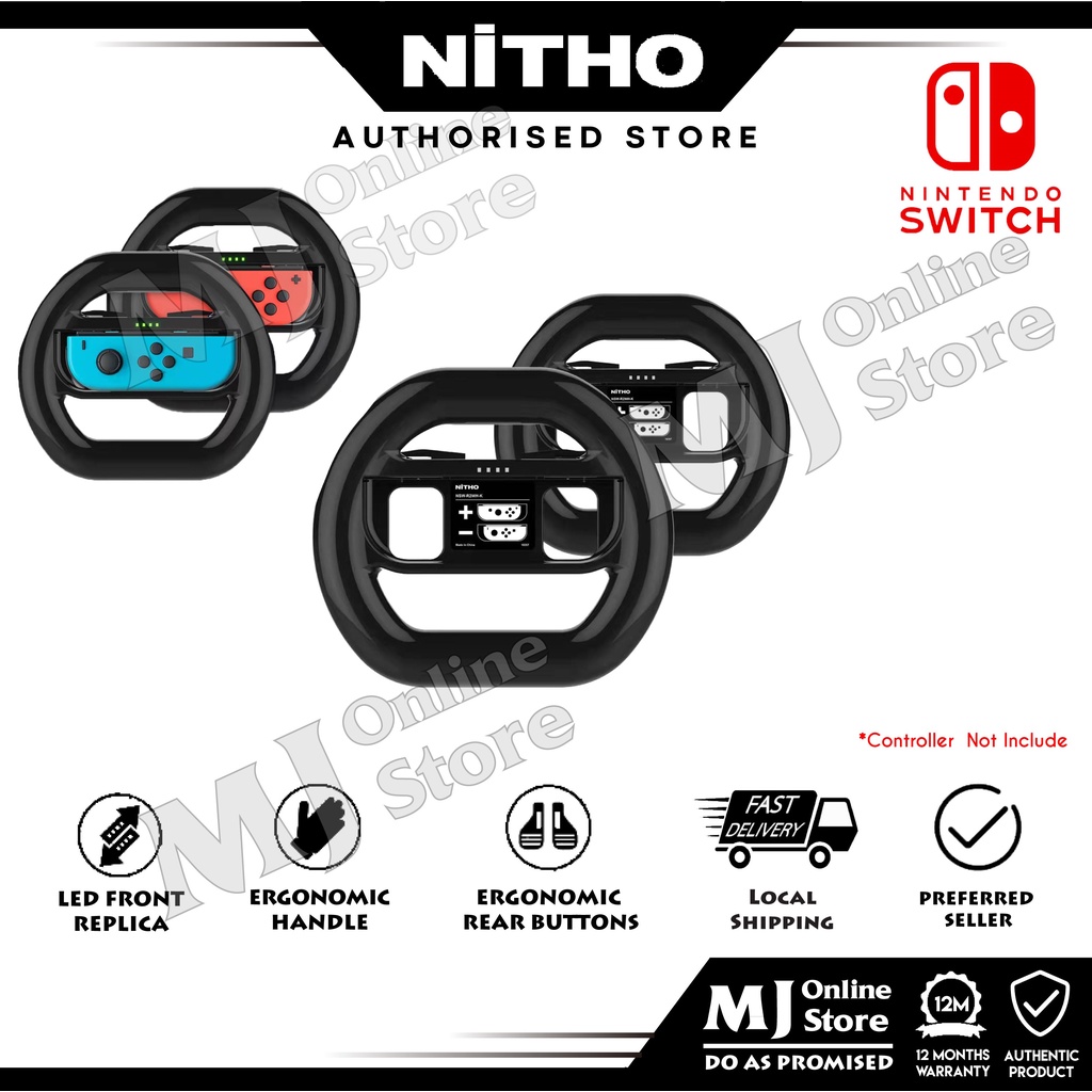 Nitho SWITCH RACING WHEEL set kart mario steering big large ergonomic ...