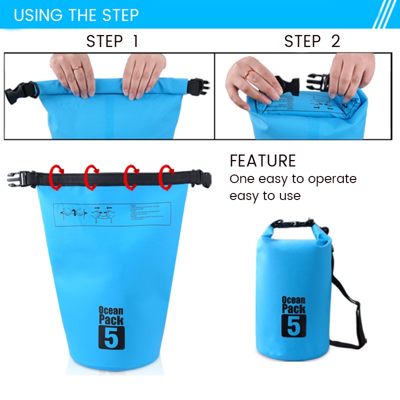 KFT Ocean Pack Dry Bag Waterproof Water Proof Bag Swimming (3L/5L/10L ...