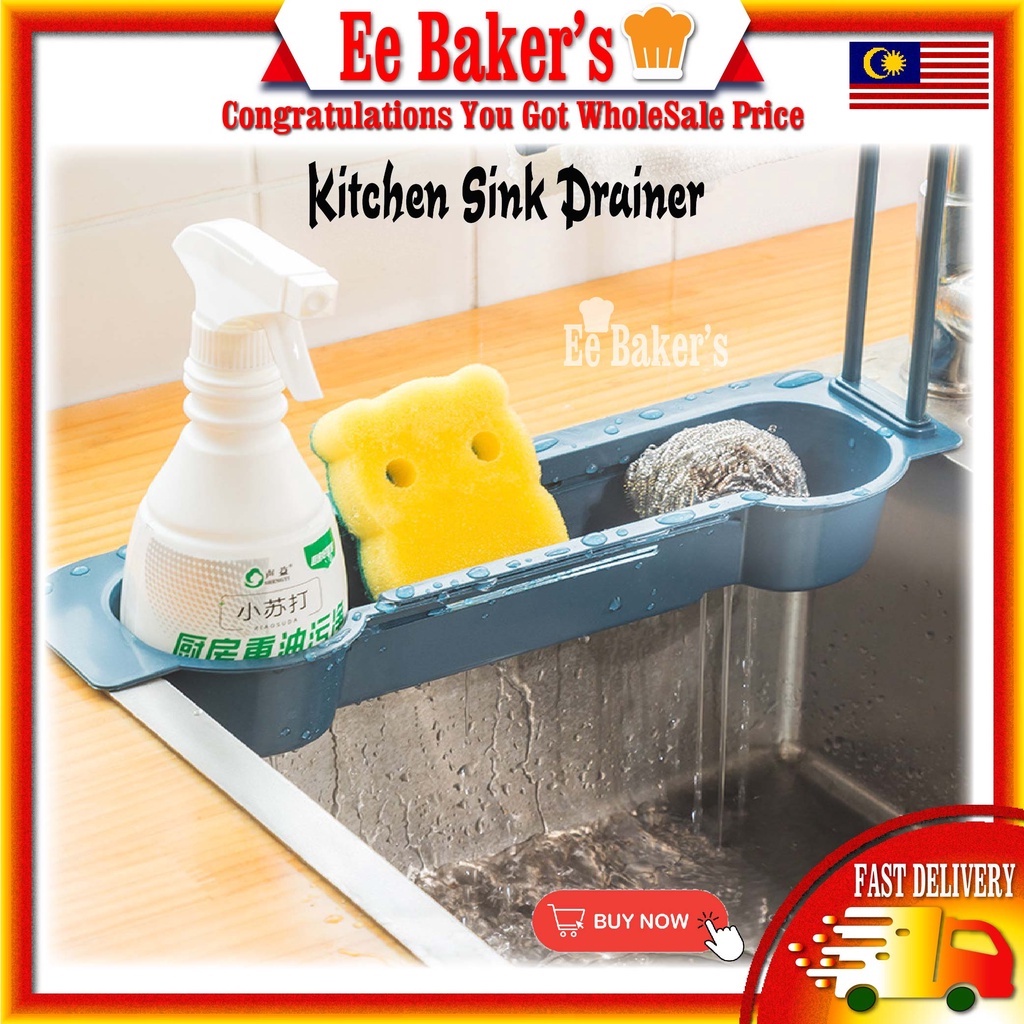Kitchen Sink Drainer Drain Rack Multi-function Drain Basket Leftovers Hanging Basket Sink ...