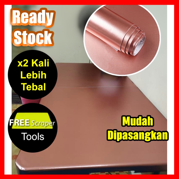 (Plain) Rose Gold Solid Color Background Wallpaper Furniture Renovation ...