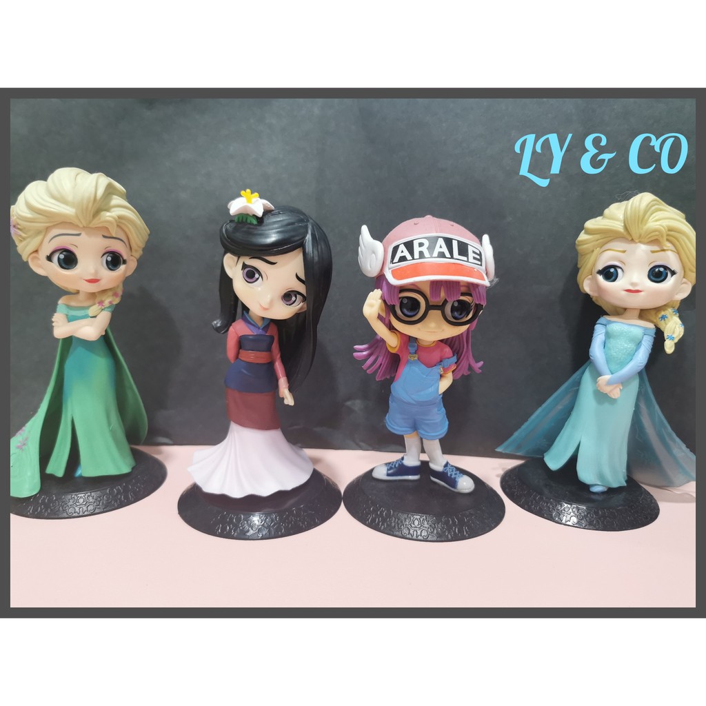 【LY】Elsa Princess Mulan Arale Model Doll Toy Patung 冰雪奇缘花木兰公主模型 ...