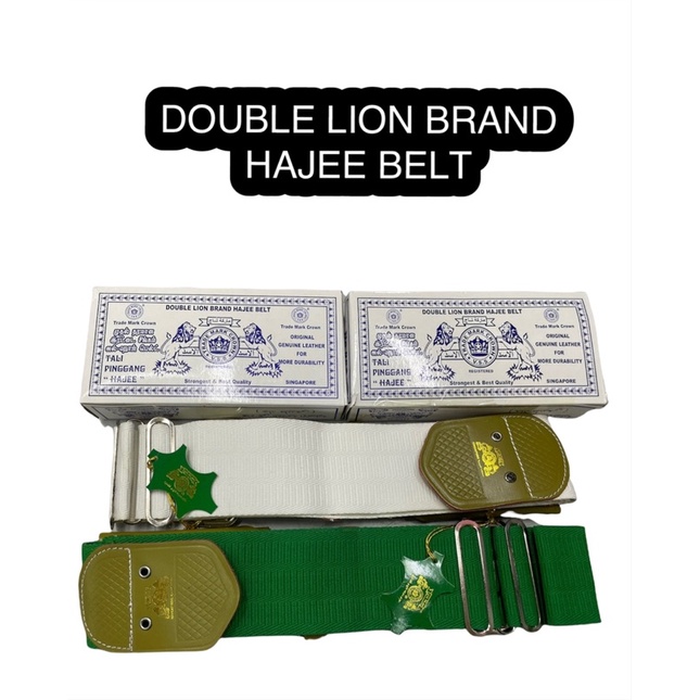 HAJEE BELT TALI PINGGANG 3” INCHI DOUBLE LION BRAND GREEN / WHITE ...