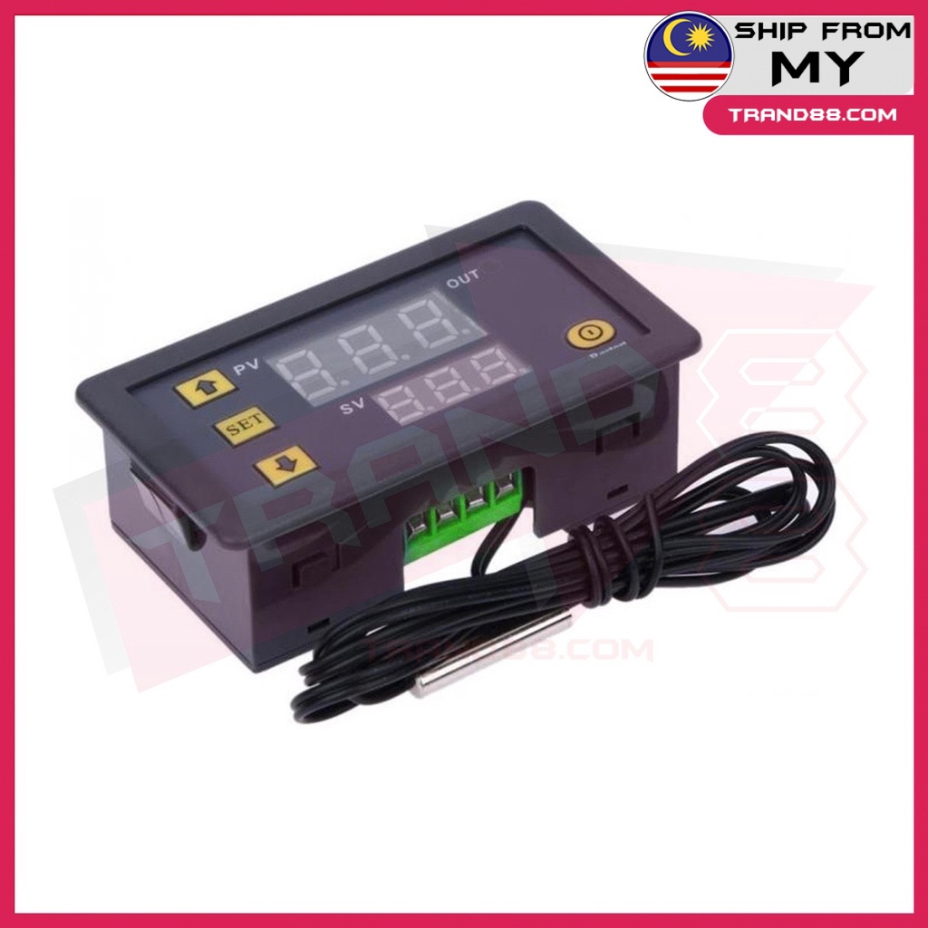 W3230 DC 12V/24V 20A AC 110V-220V 10A Digital LCD Thermostat Temperature Controller with Probe ...