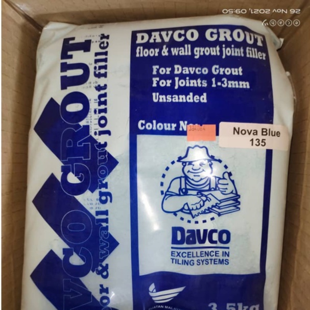 [DAVCO] 3.5 Kg Color Tiles Grout/ Simen untuk joint Jubin Mosaic (Ivory ...