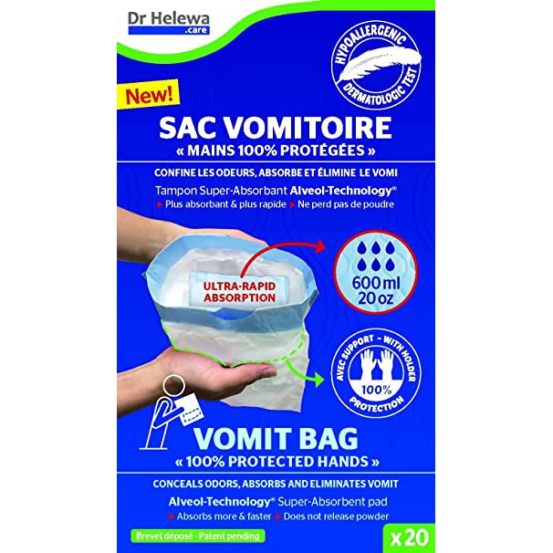 VOMIT BAG 1PC ULTRA-RAPID ABSORBENT SUIT FOR PERSONAL VEHICLE DR HELEWA ...