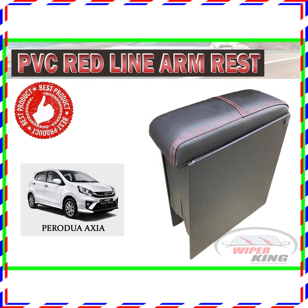 Perodua AXIA PVC Red Line Arm Rest | Shopee Malaysia