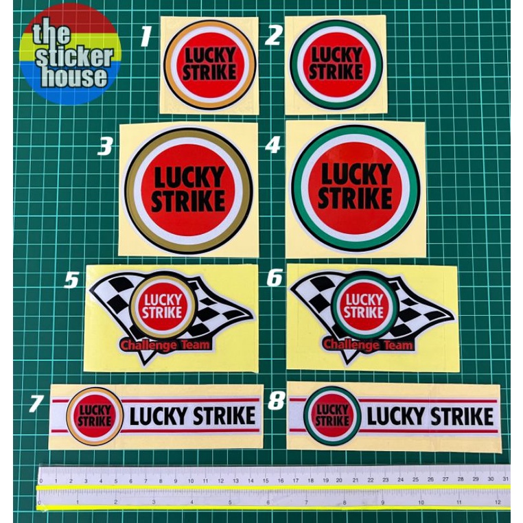 LUCKY STRIKE / LUCKY STRIKE FLAG (GREEN/GOLD) STICKER CUTTING ...