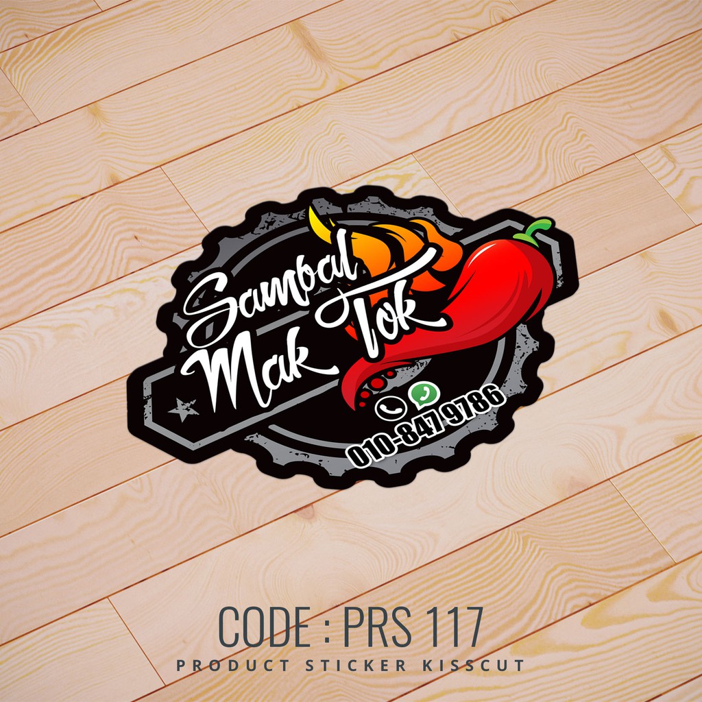 Sambal Food Sticker Label Product - Label 3cm / 4cm / 5cm / 6cm / 7cm ...
