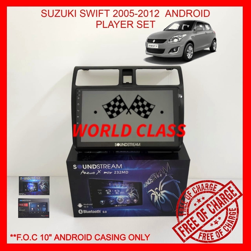 SUZUKI SWIFT 2005 - 2012 SOUNDSTREAM 10" ANDROID IPS PLAYER FULL HD ...