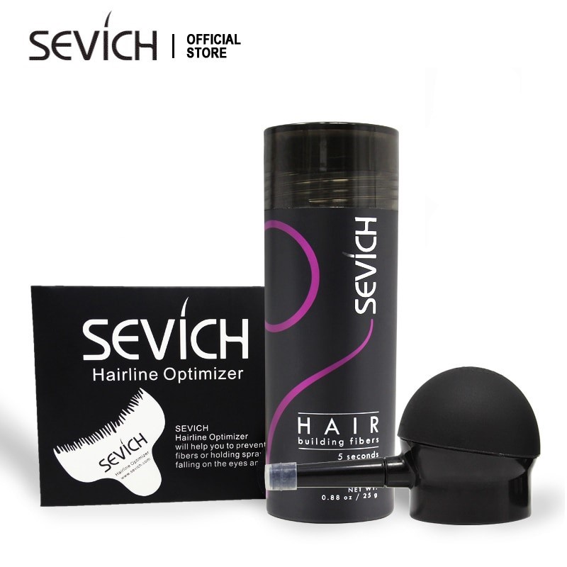 SEVICH 25g Hair Building Fiber + Spray Applicator + Comb Hair Fiber ...