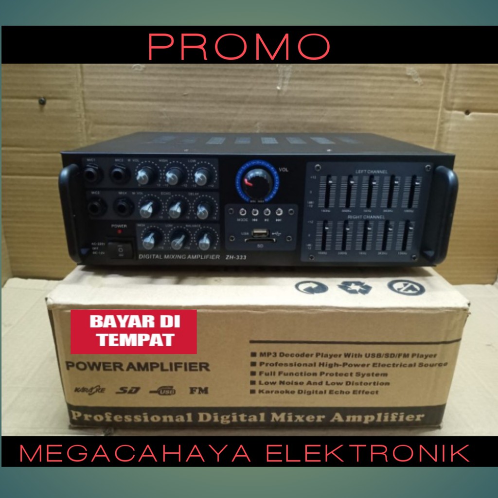 Professional AUDIO AMPLIFIER DIGITAL MIXER KARAOKE SOUND SYSTEM Amp Zh333 USB/SD CARD | Shopee ...