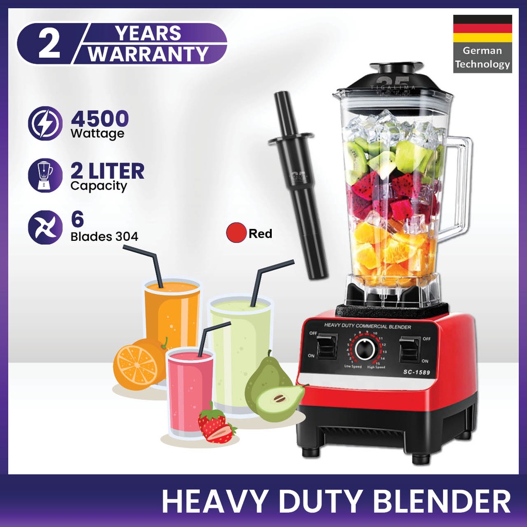 Heavy Duty Blender 2L 4500W Mixer Electric Juicer Blender Machine Food ...
