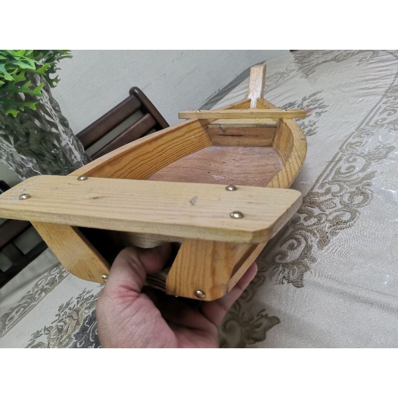 [stock clearance] mini sampan dibuat dari kayu untuk perhiasan dan ...